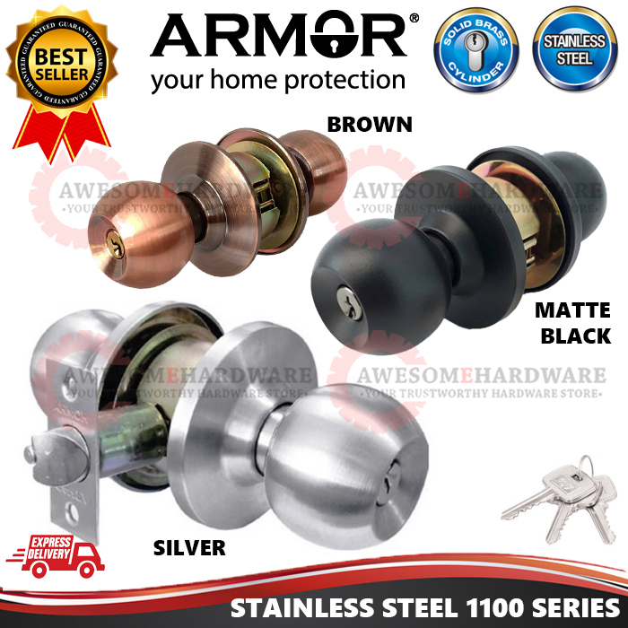 ARMOR ACL-1100 SUS304 STAINLESS STEEL CYLINDRICAL DOOR LOCK SET DOOR ...