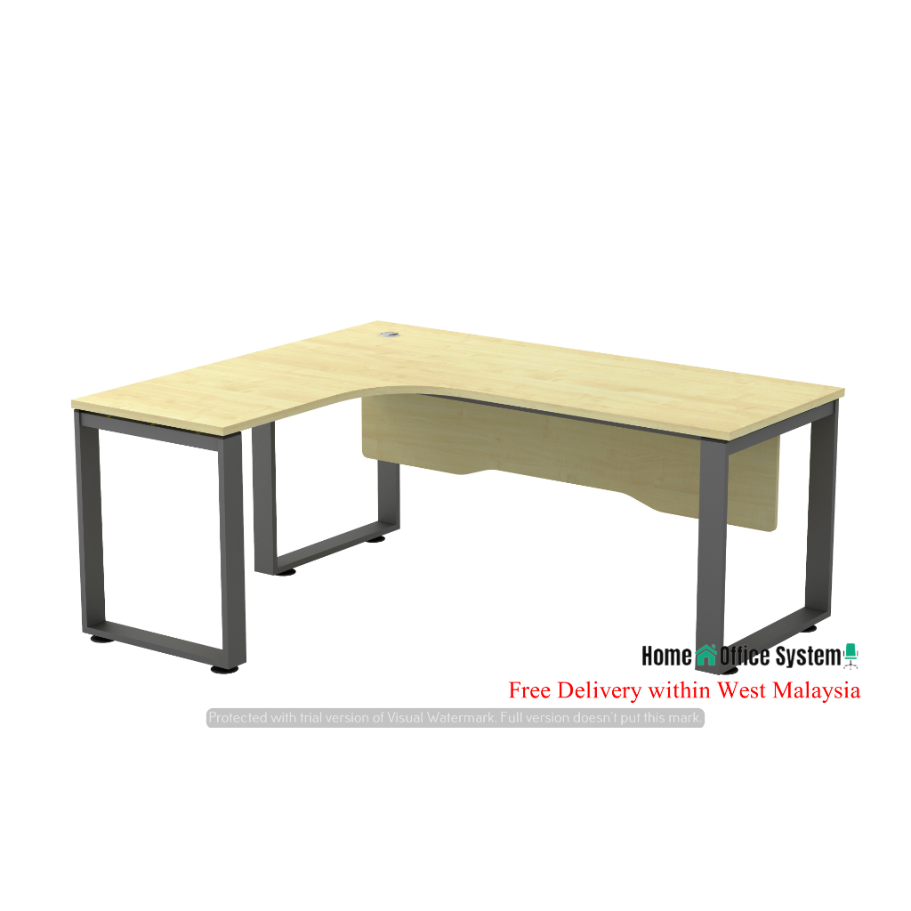 L Shape Office Table With Square Metal Leg (5 X 5 and 6 X 5 Feet ...