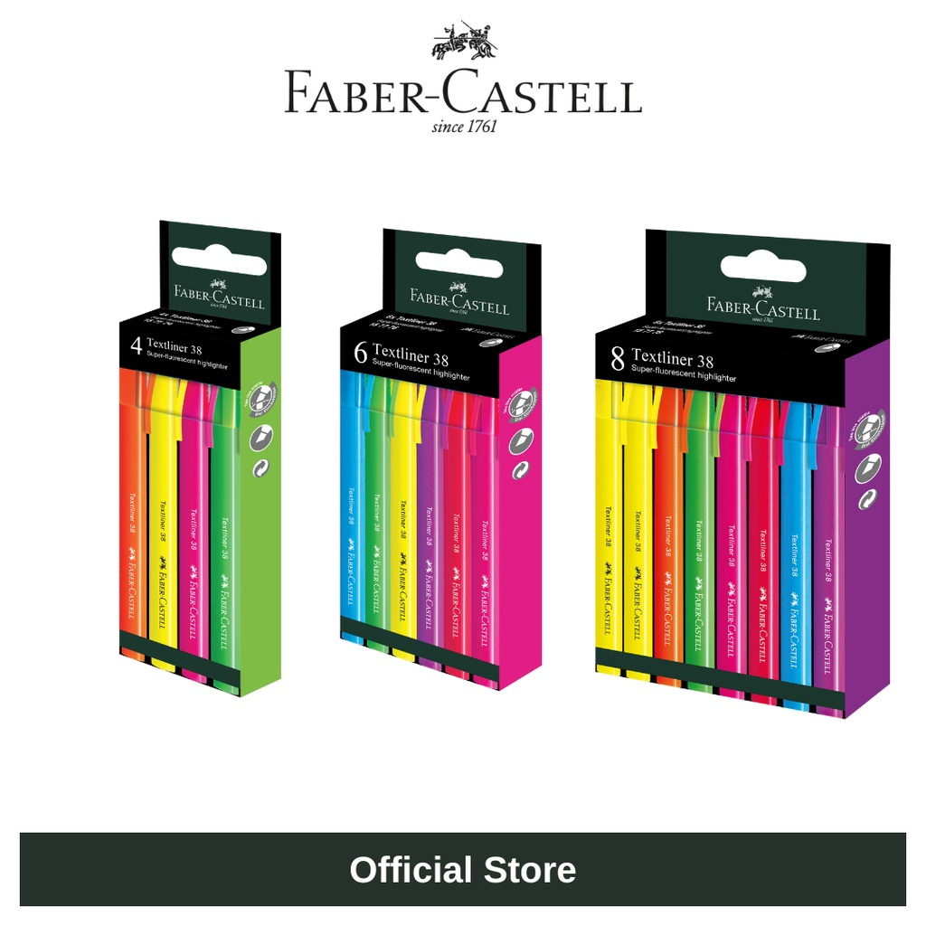 [Faber-Castell] Highlighter Textliner 38 Superflourescent Assorted ...