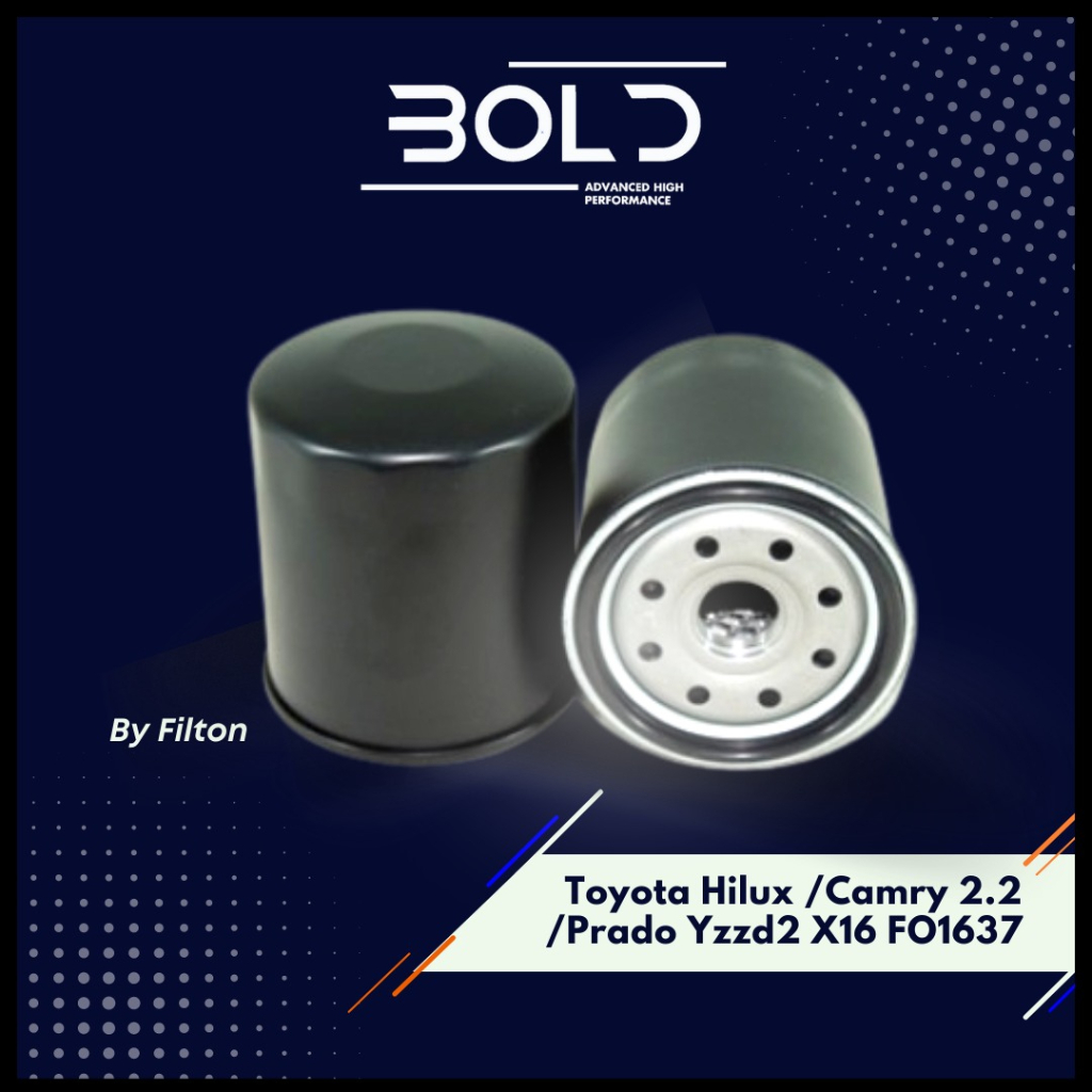 Bold Filton Engine Oil Filter for Toyota Hilux, Camry 3.0, Prado, and 99015-Yzzd2 - Model FO1637 ...