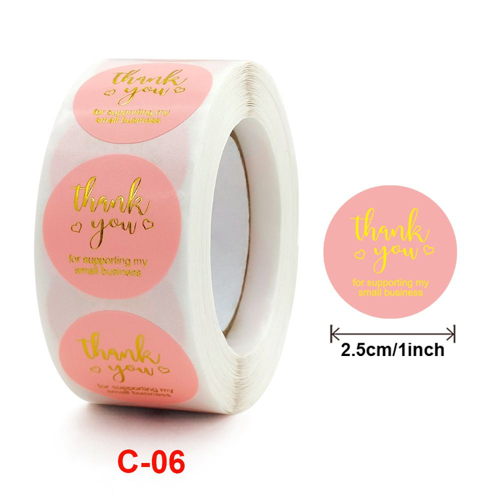 Pink Thank You Sticker (50pcs) Stiker Terima Kasih Packaging Box Paper ...