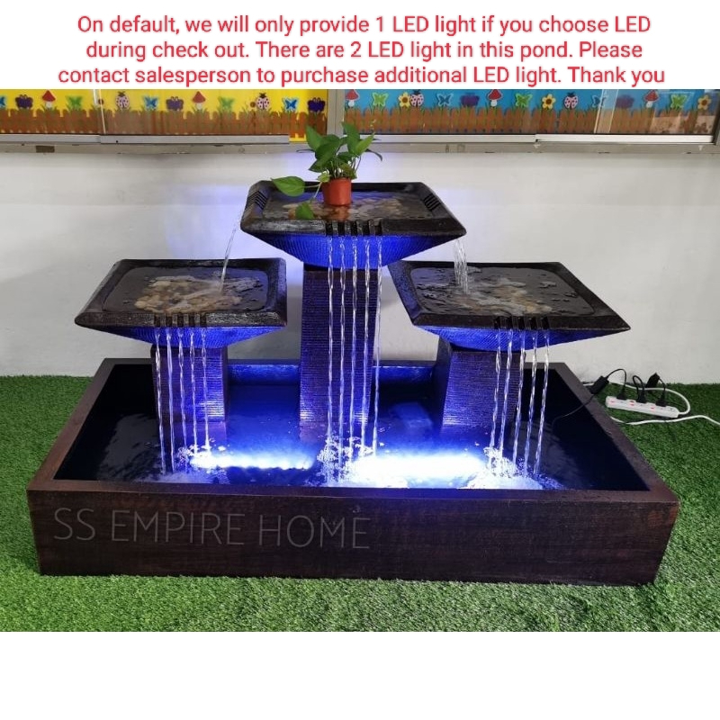 S03 Brown 5x2.5 Sandstone Water Pond Fountain Garden Water Feature ...
