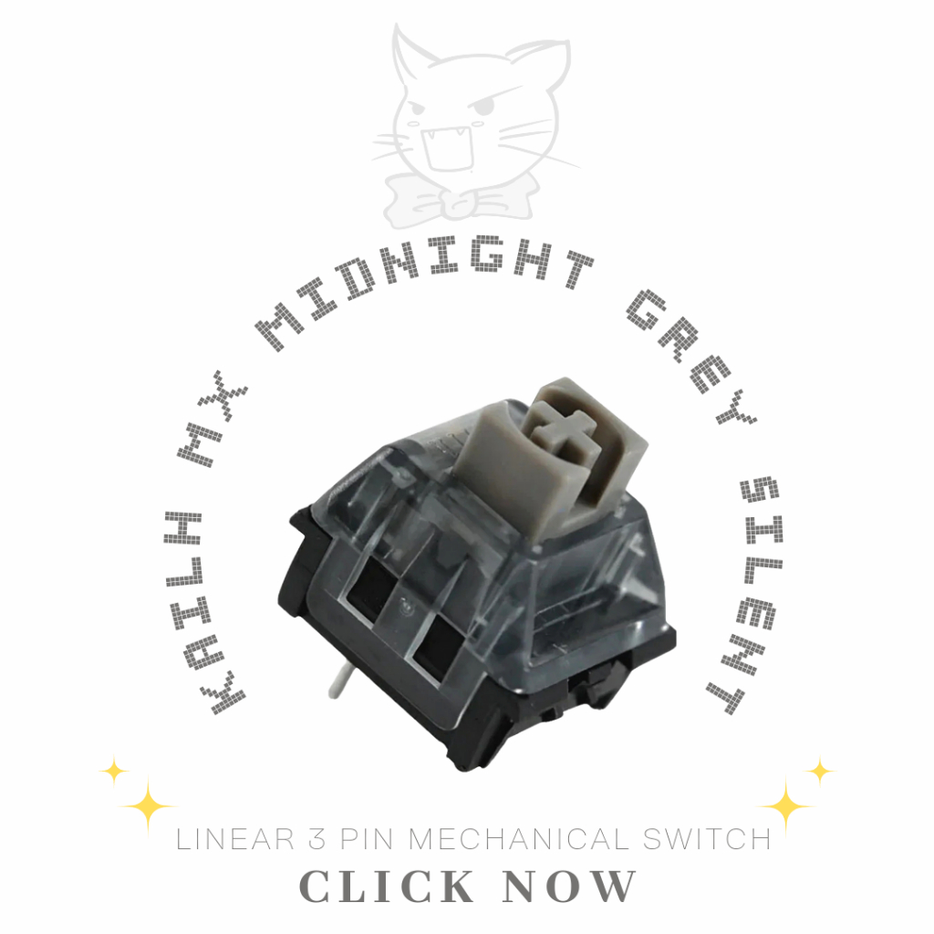 Kailh MX Midnight Grey 3 Pin Silent Linear Switch for MX Mechanical Gaming Keyboard ...