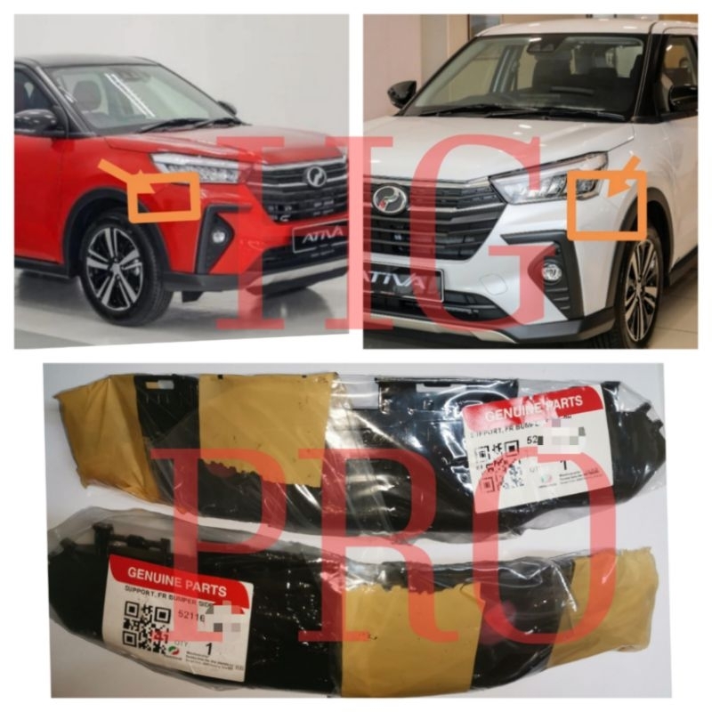 100% ORIGINAL PERODUA ATIVA Front Bumper Side Bracket Depan Clip RH/LH ...