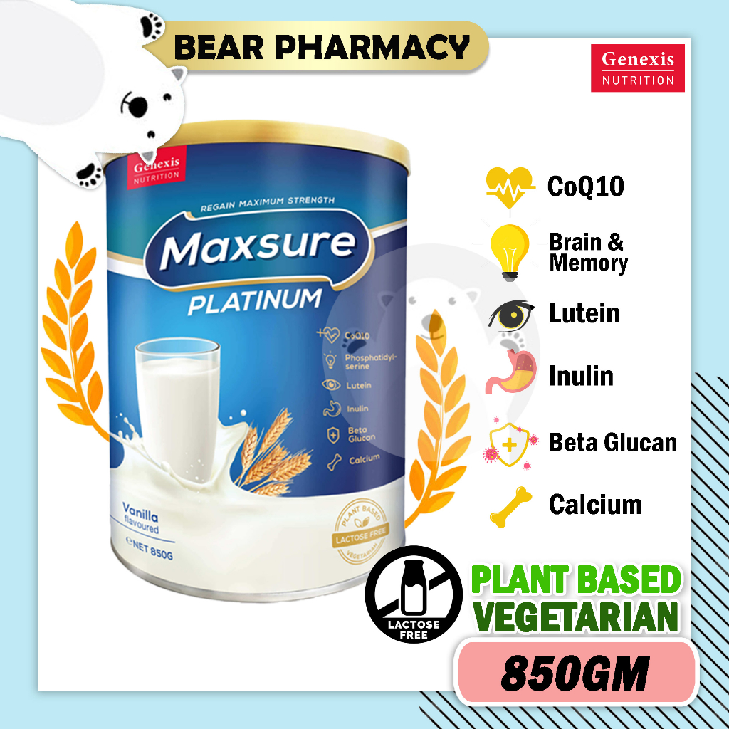 Maxsure Platinum Vanilla 850g [Exp: 01/2025] Alternative Ensure, Plant ...