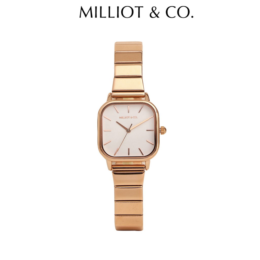 Milliot & Co Ainsley Rose Gold Mesh Strap Watch (Salmon) | Shopee Malaysia