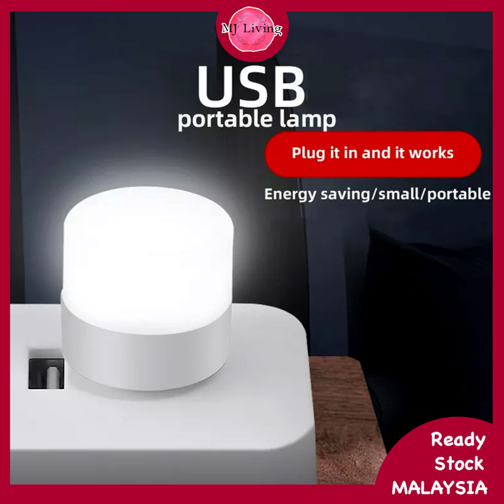 USB Mini Portable LED Light Bulb Super Bright Night Light Mobile Power ...