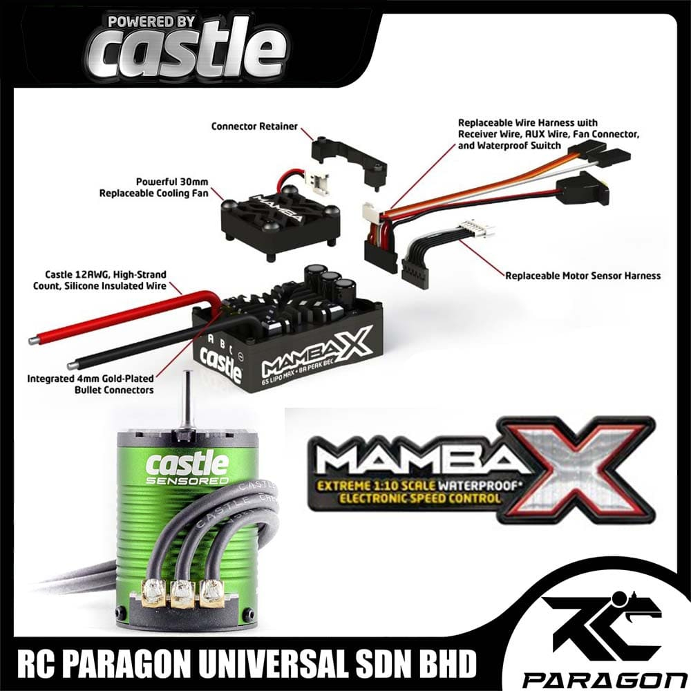 Castle Creations MAMBA X, 25.2V WP ESC, 8A PEAK BEC, DATALOGGING 1406 ...