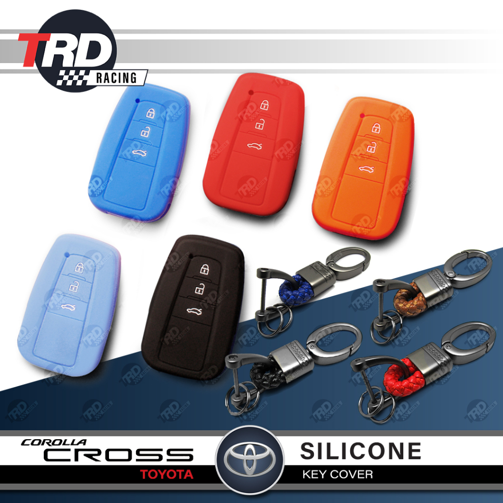 [𝗦𝗜𝗟𝗜𝗖𝗢𝗡𝗘] Toyota Corolla CROSS CAMRY ALTIS CHR Car Key Cover Casing ...