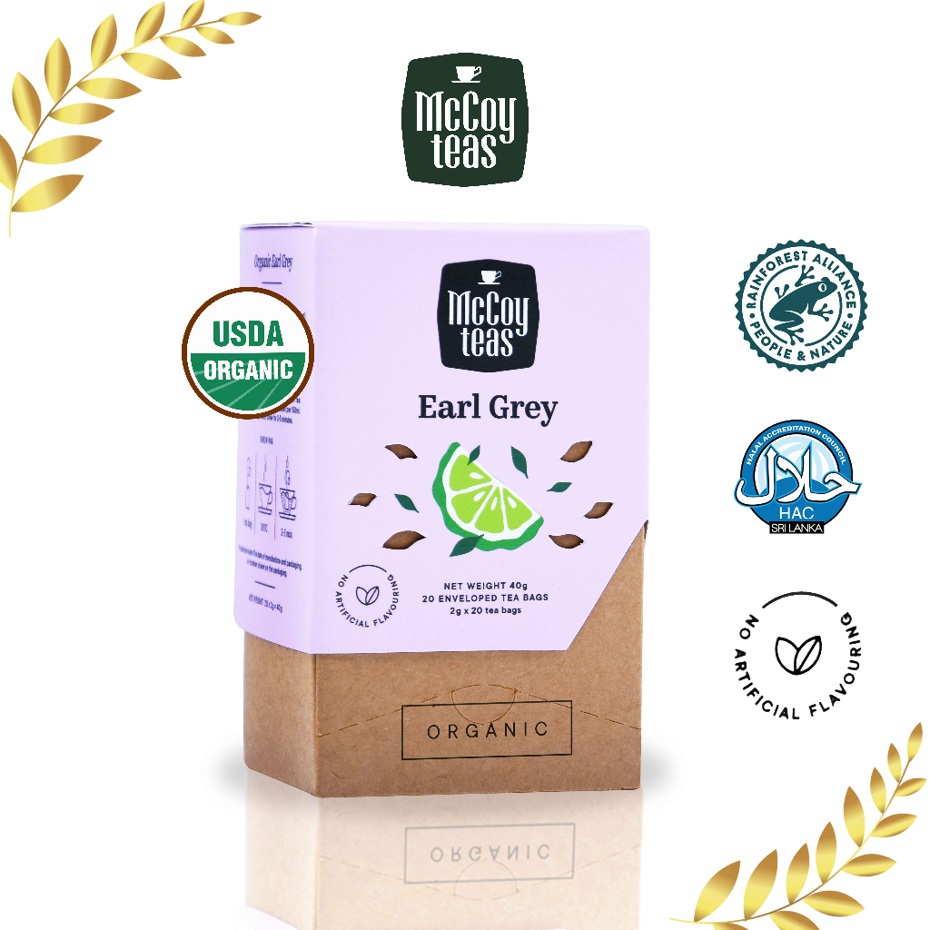 "ASSORTED" McCoy Organic 20's Enveloped Tea Bags (6 flavours) Halal ...