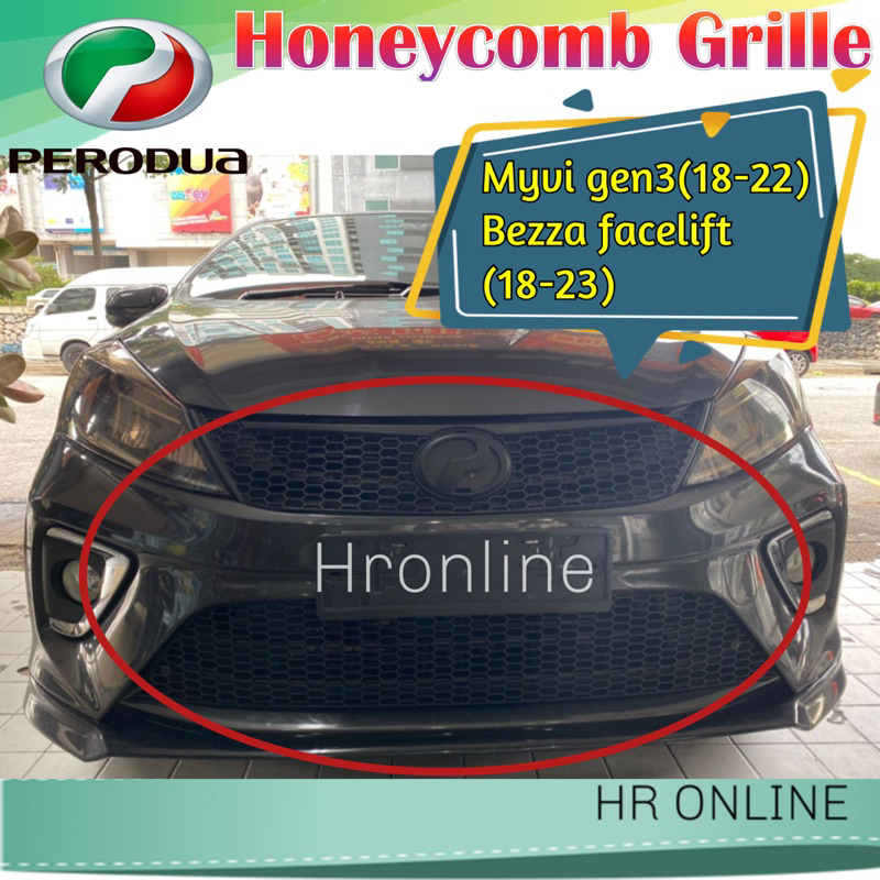 Perodua honeycomb grill Bezza Myvi honey com grille abs siap potong ...