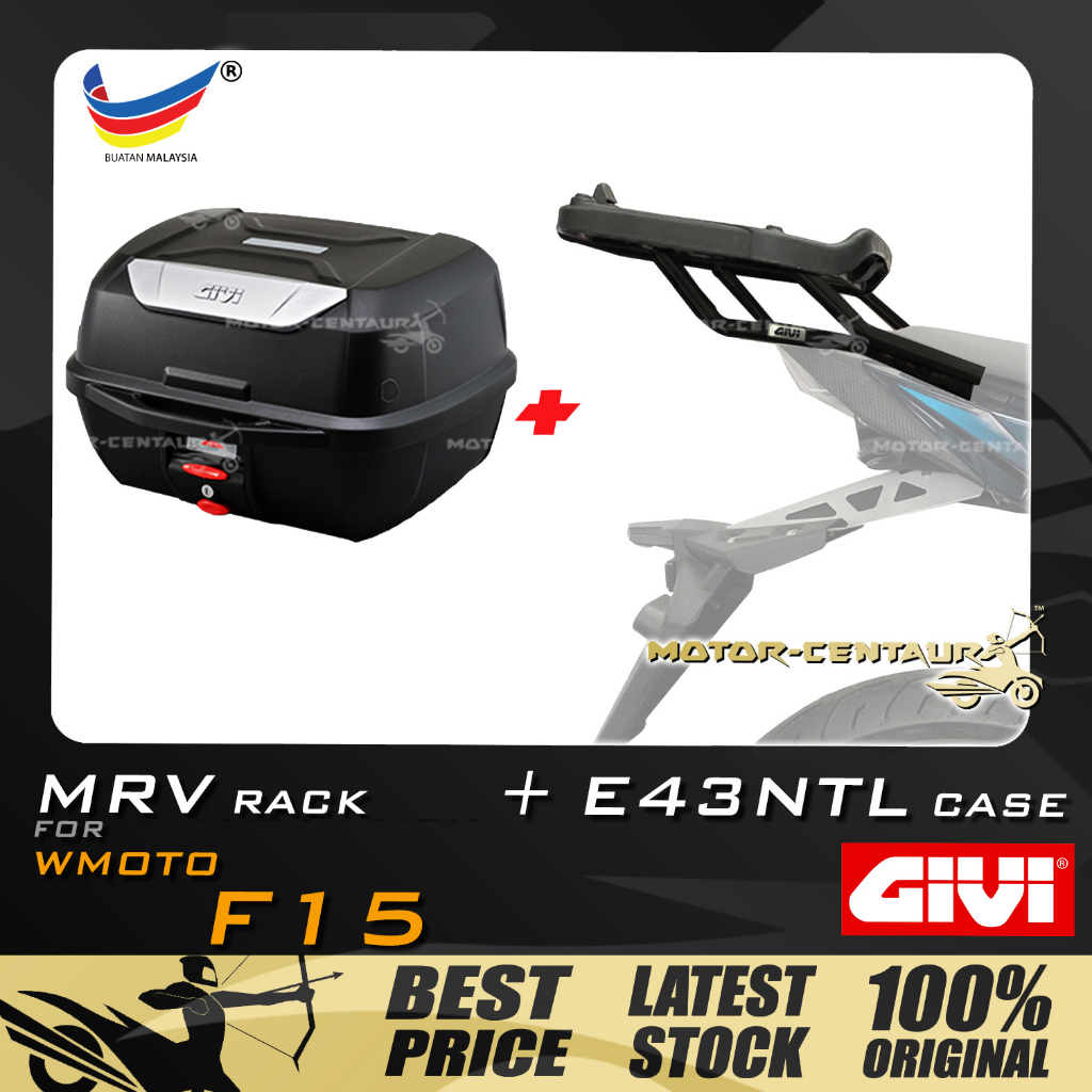SET KOMBO KOTAK/BOX GIVI B27/B32/B33/B42/B45/E43/E250/E30 TOP CASE + GIVI WMOTO F15 MV/MRV ...