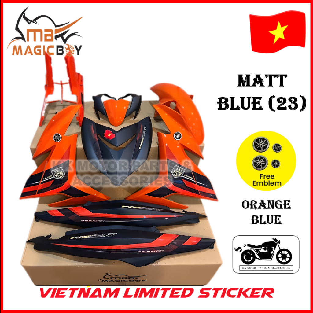 COVERSET MAGIC BOY Y15ZR V2 SPECIAL EDITION 2023 ORANGE MATT BLUE BIRU ...