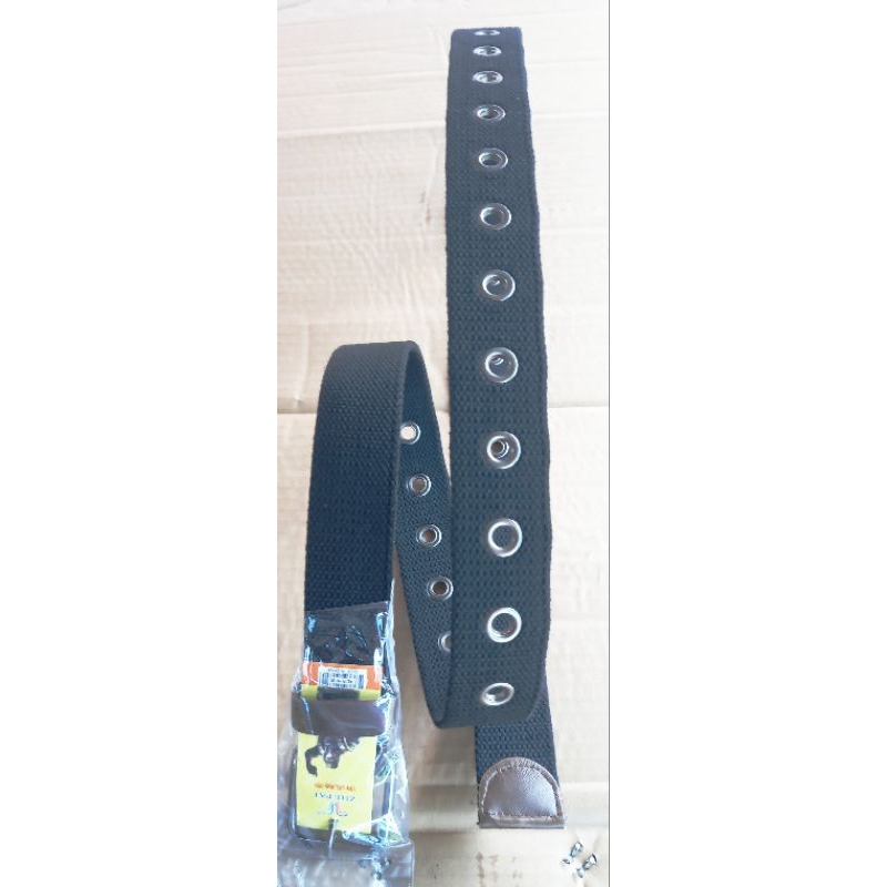 Plain buckle fully holes 125cm long Cloth belt Black | Shopee Malaysia