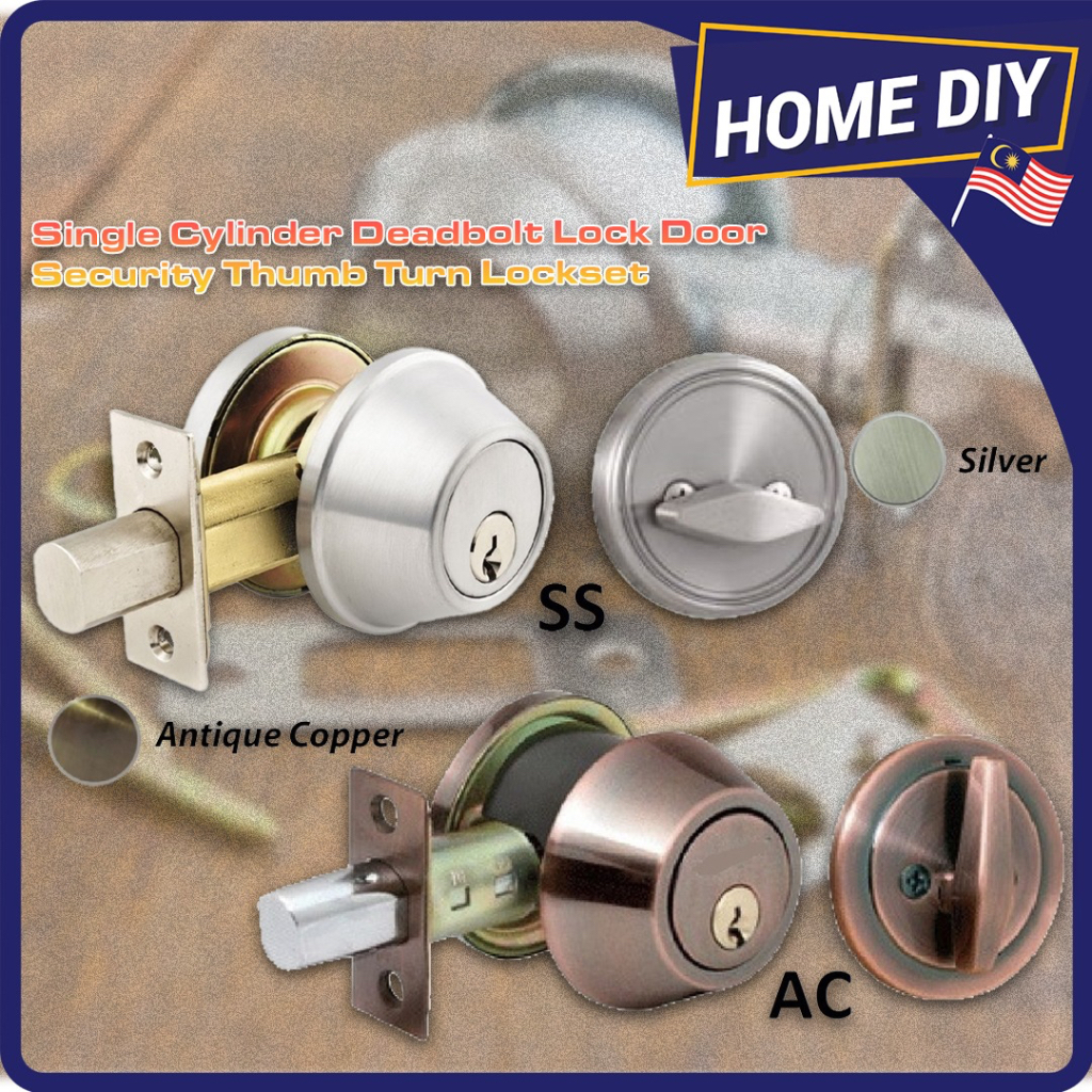 Single Cylinder Deadbolt Lock / Door Security Thumb Turn Lockset ...