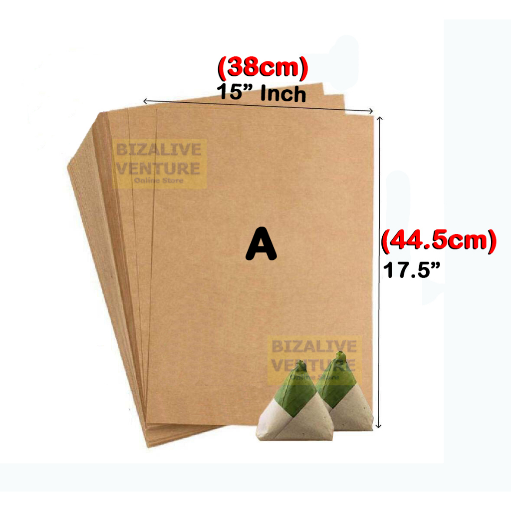 100pcs Hawker Paper | Brown Coklat | Kertas Minyak | Food Packaging ...