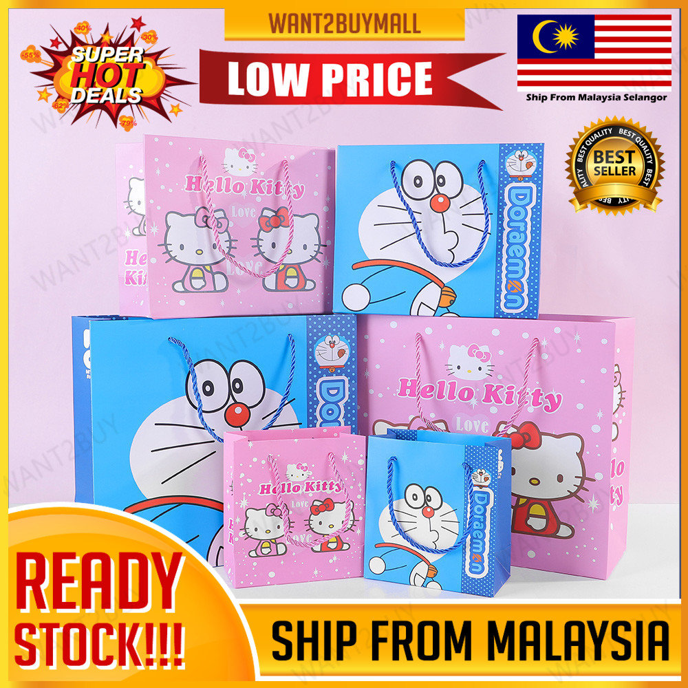 Kitty Doraemon Goodies Door Gift Handle Paper Bag Kindergarten Children ...