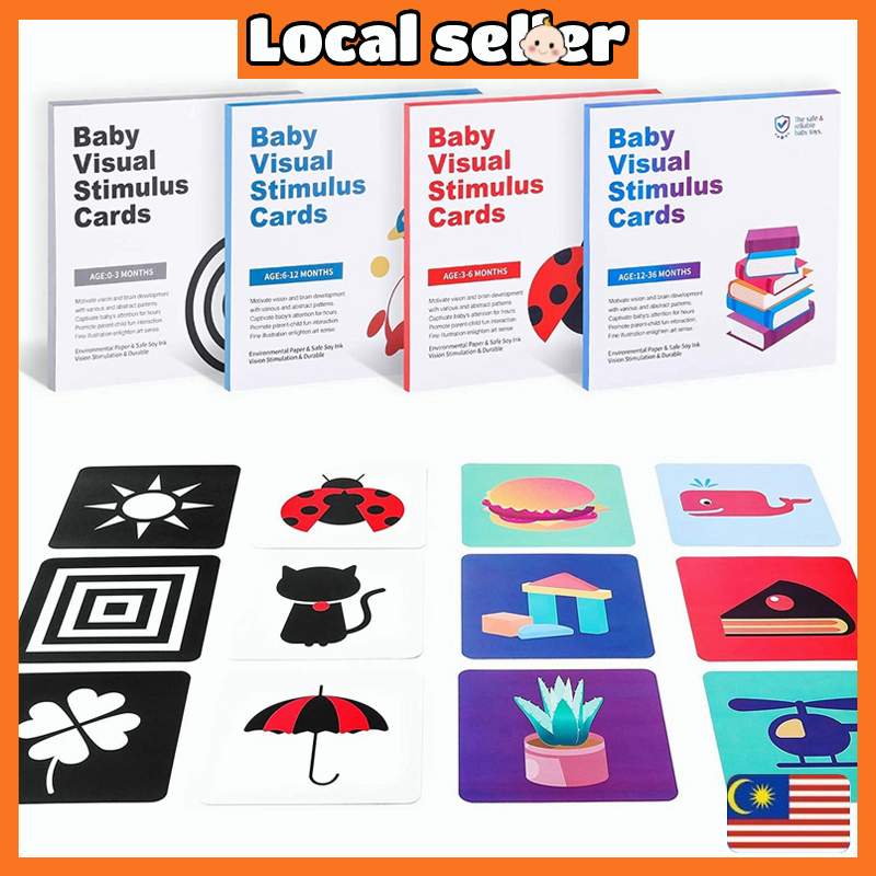 Aikoky Baby Vision Stimulation Card Montessori 0-36 Months Baby Flash ...