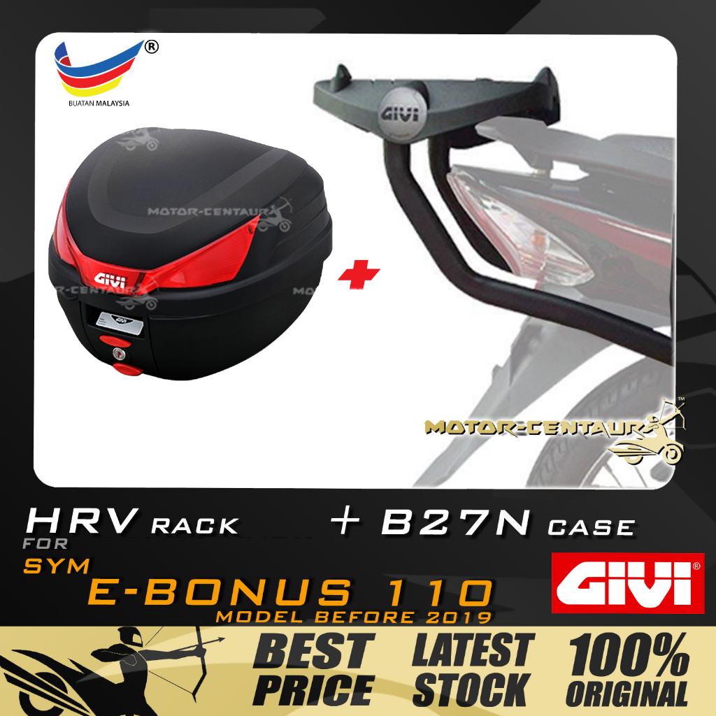 SET KOMBO KOTAK/BOX GIVI B27/B270/B32/B33/B45/E250 TOP CASE + SYM BONUS 110 (MODEL BEFORE 2019 ...