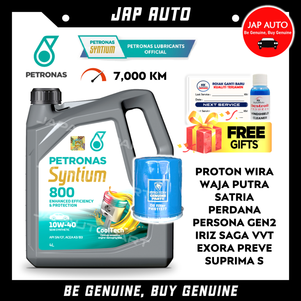 Genuine Petronas Engine Oil Syntium 800 Semi Synthetic 4L 10W-40 10W40 ...