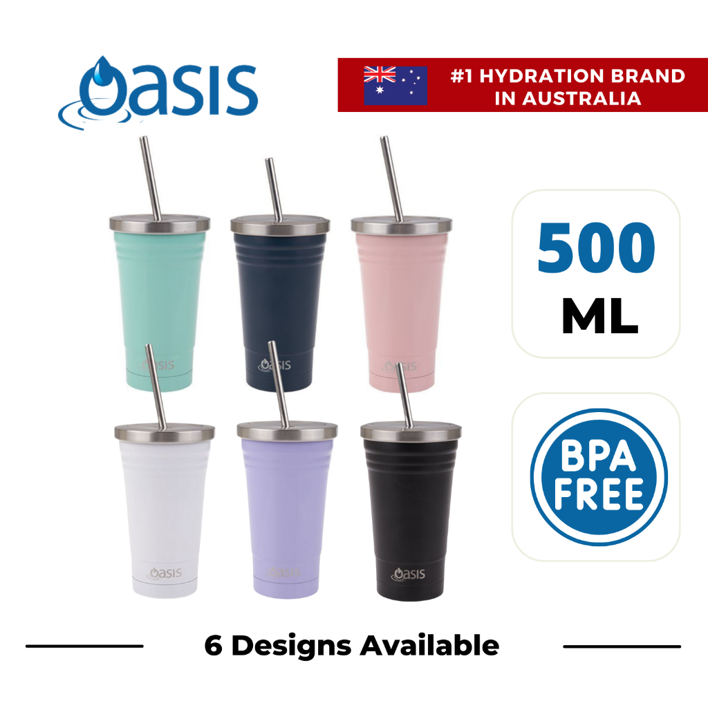 Oasis Stainless Steel Insulated Smoothie Tumbler with Straw 500ML | Shopee Malaysia