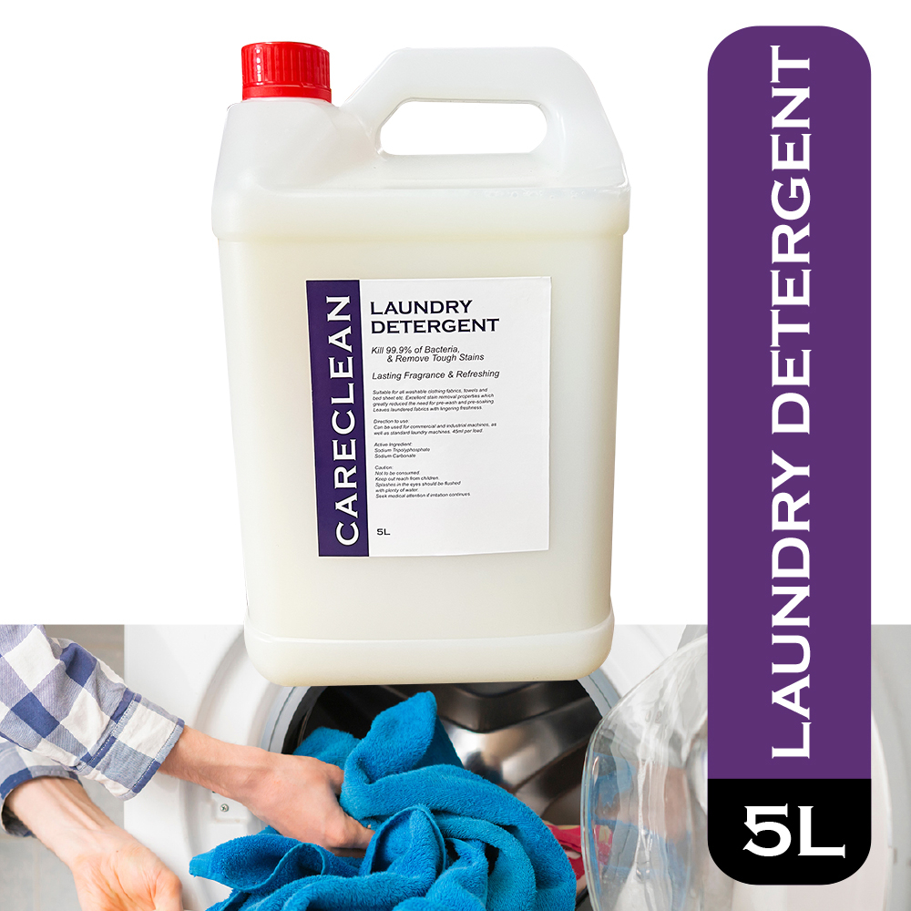 CareClean Laundry Detergent - 5L Top Liquid Detergent 5 Litre Detergen ...