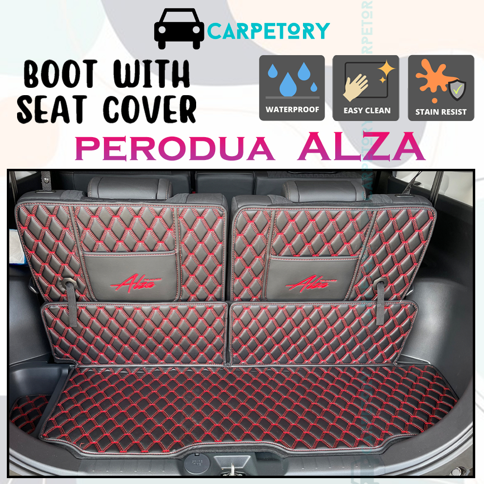 Perodua Alza W150 M500 Car Boot Liner with Seat Cover Cargo Boot Mat ...
