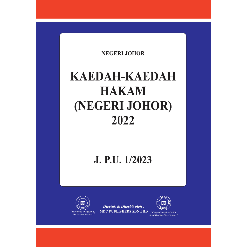 Kaedah-Kaedah Hakam (Negeri Johor) 2022 (J. P.U. 1/2023) | Shopee Malaysia