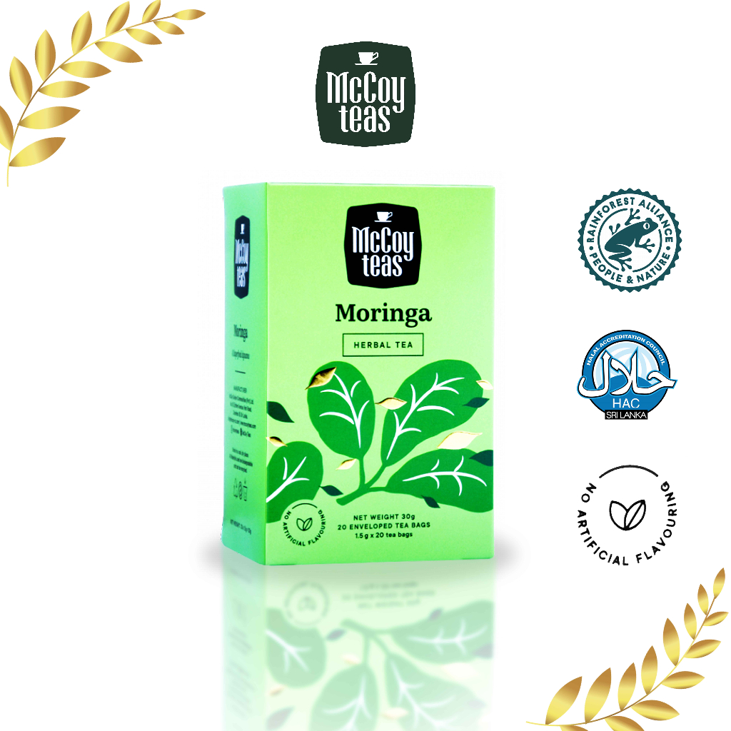 McCoy Moringa Premium Tea Individually Wrapped Teabag Halal Certified ...