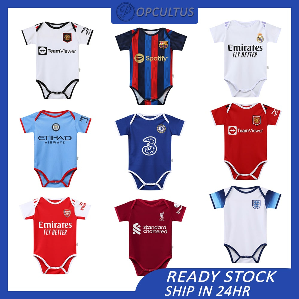 Football Soccer Club Newborn Baby Fashion Clothes Romper Jumpsuit ...