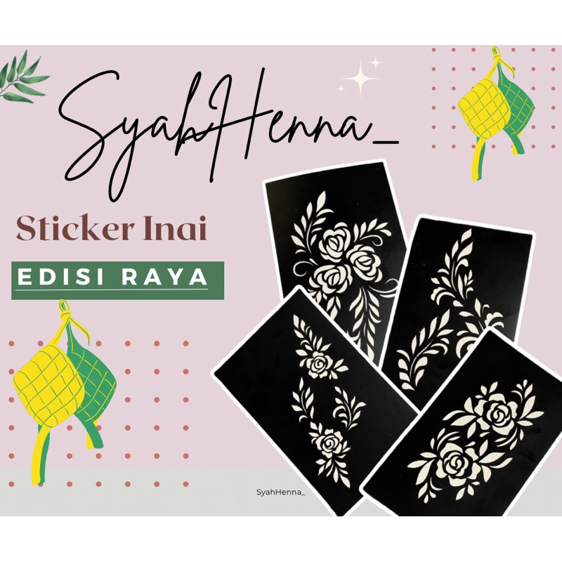 sticker inai Edisi raya (Design baru) | Shopee Malaysia