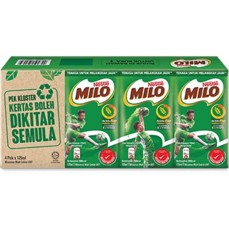 Milo UHT 125ml x 4 packs | Shopee Malaysia