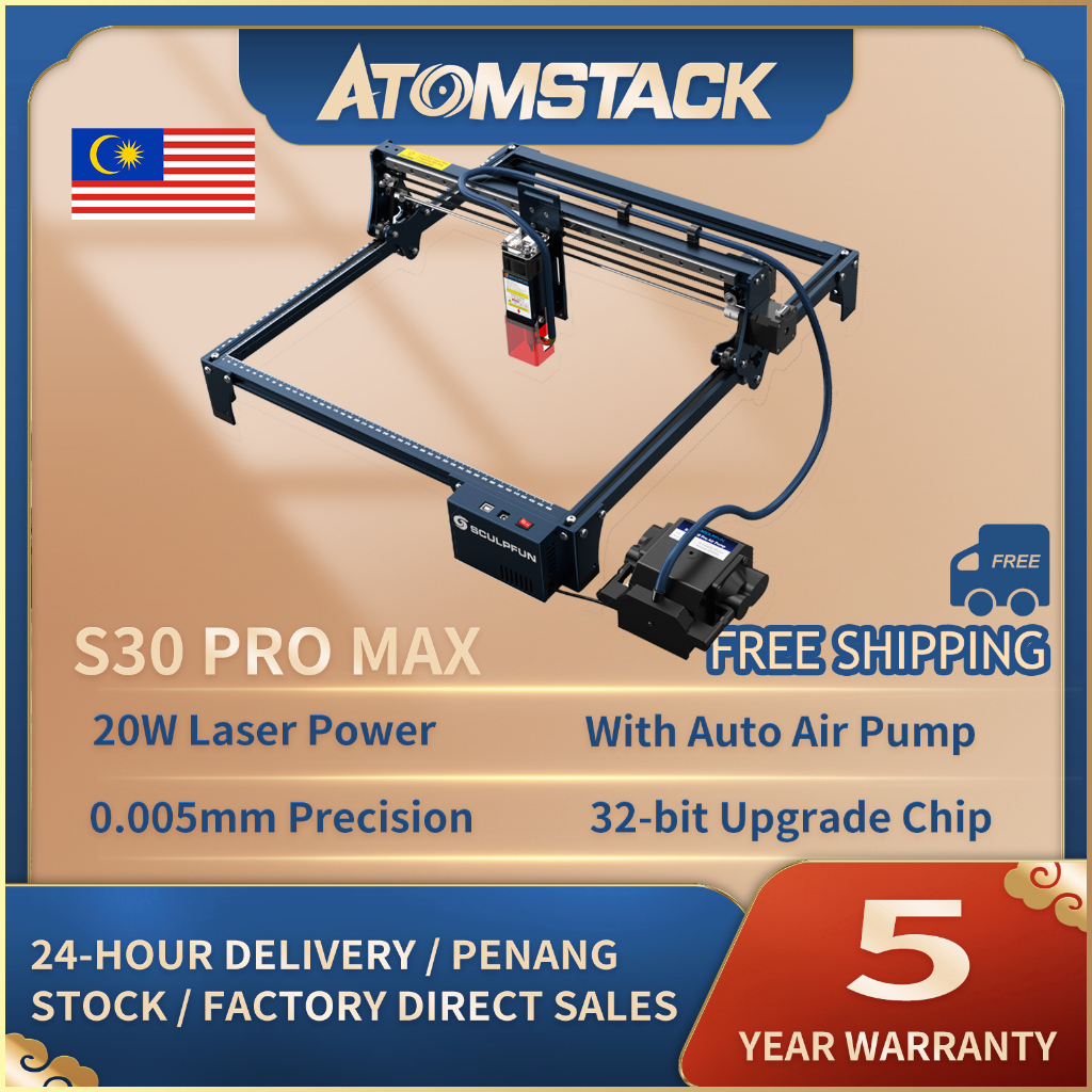 SCULPFUN S30 PROMAX Full Metal Laser Engraver Automatic Printed-Metal ...