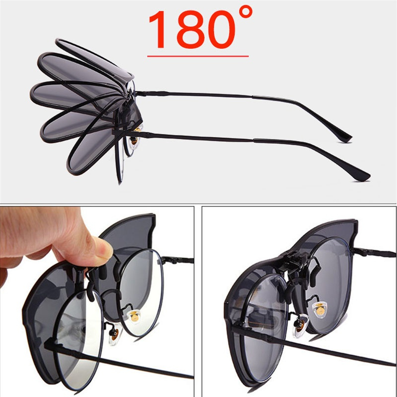 Clip On Glasses Polarized Flip Up Clip On Sunglasses Indoor and Outdoor ...