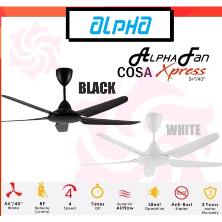 Alpha Cosa Xpress 40" / 54'' 5 Blades 4 Speeds With Remote Control ...