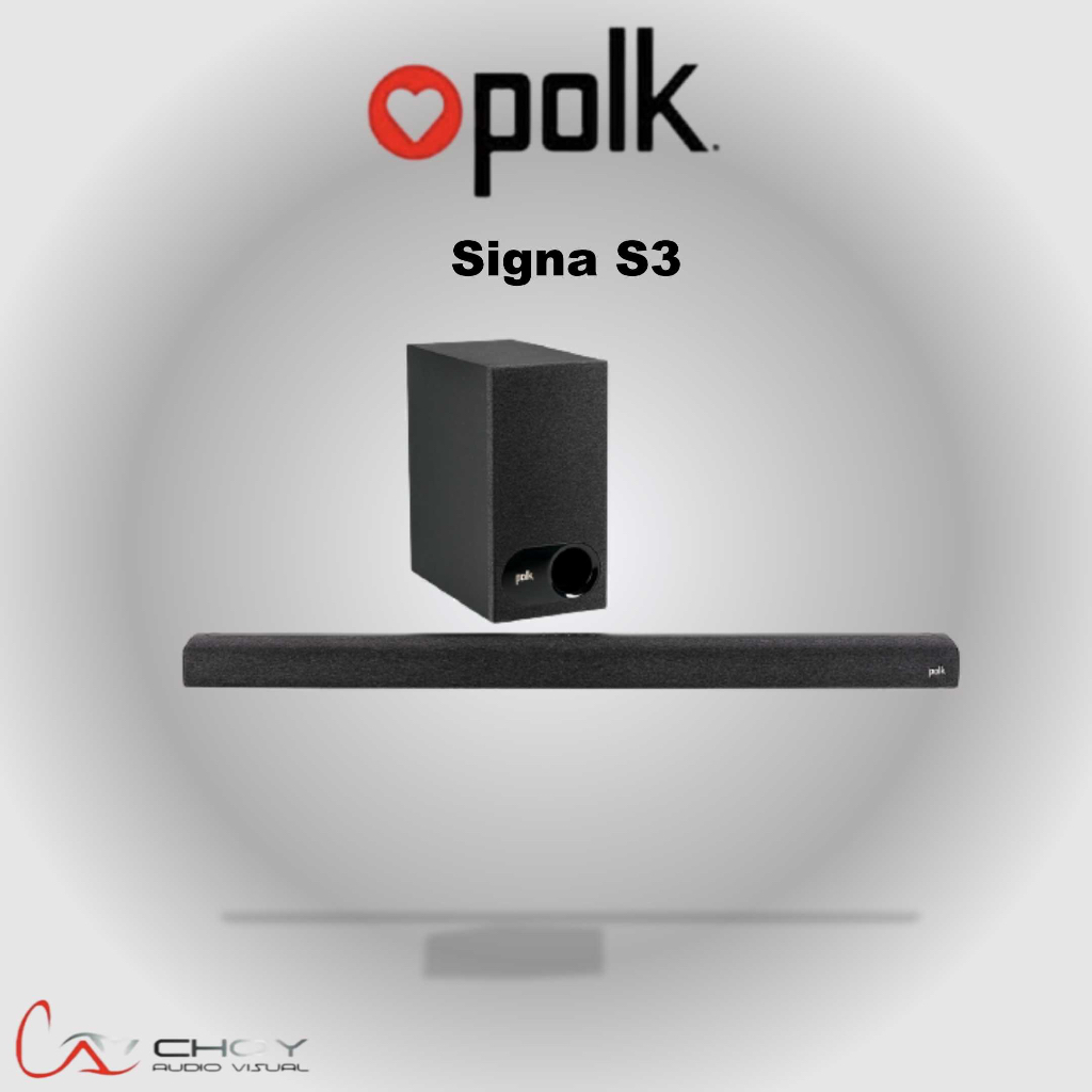 Polk Audio Signa S3 Universal TV Sound Bar and Wireless Subwoofer ...
