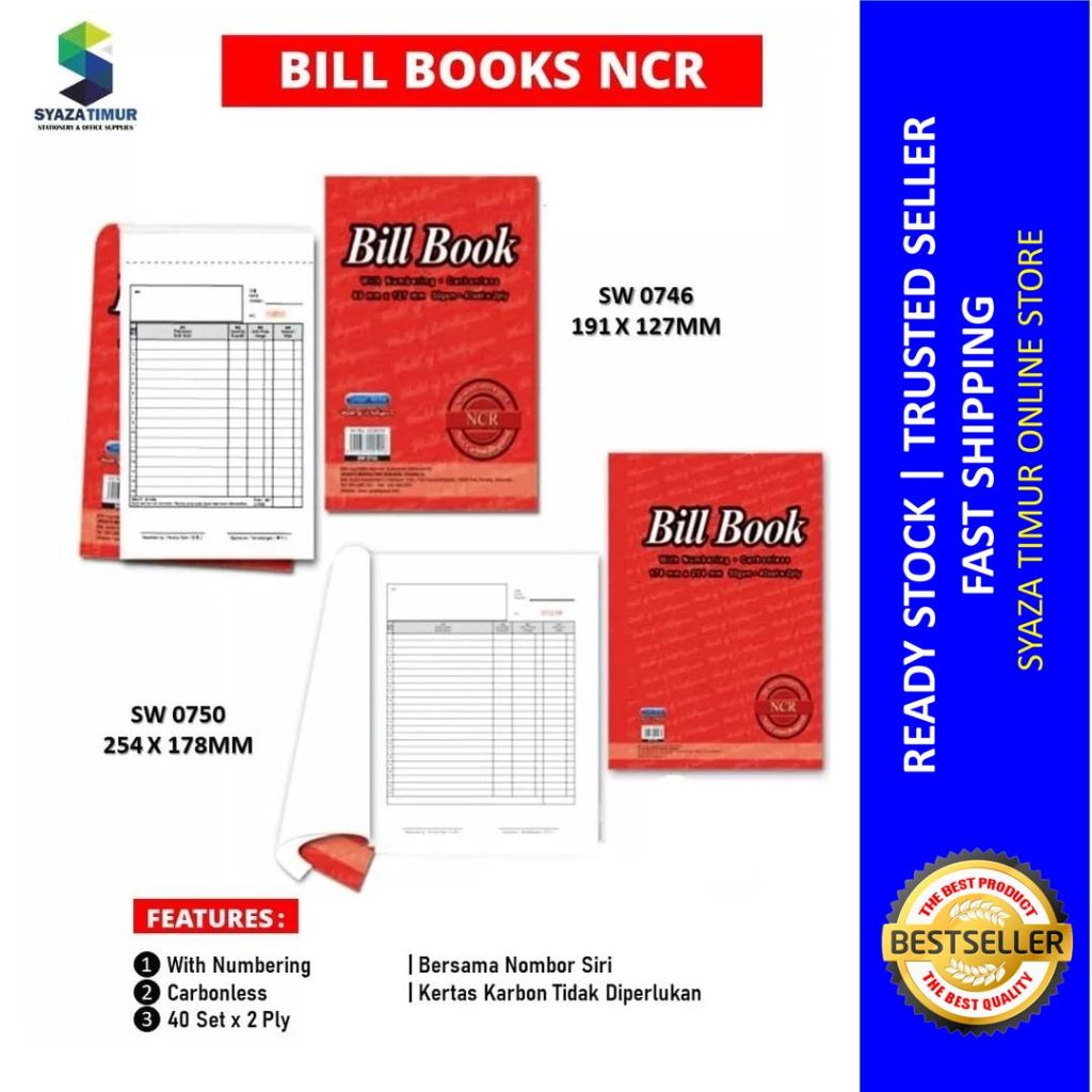 Buku Bil / Smart Write Official Bill Book NCR 40 Set x 2PLY With ...
