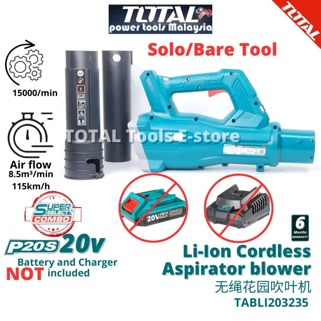 TOTAL P20s 20v Series Li-ion Cordless Aspirator blower, Dust blower ...