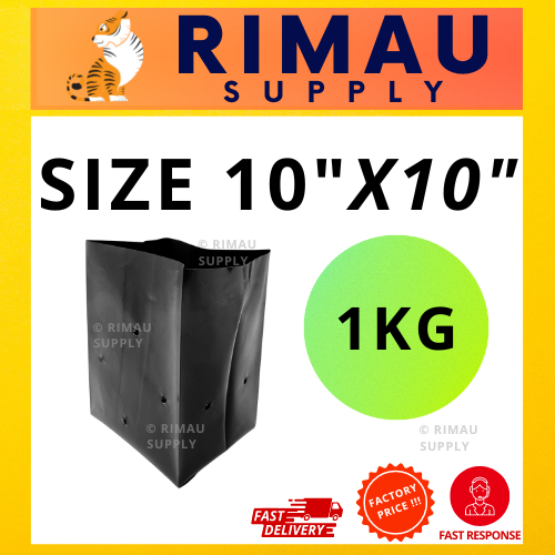 1KG Polybag UV Black Thick Polibag Hitam Tebal Nursery Plant Plastic ...