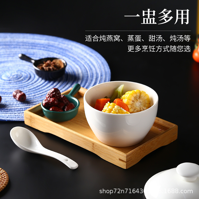 Ceramic stew cup hotel special water-proof stew with cover small stew ...
