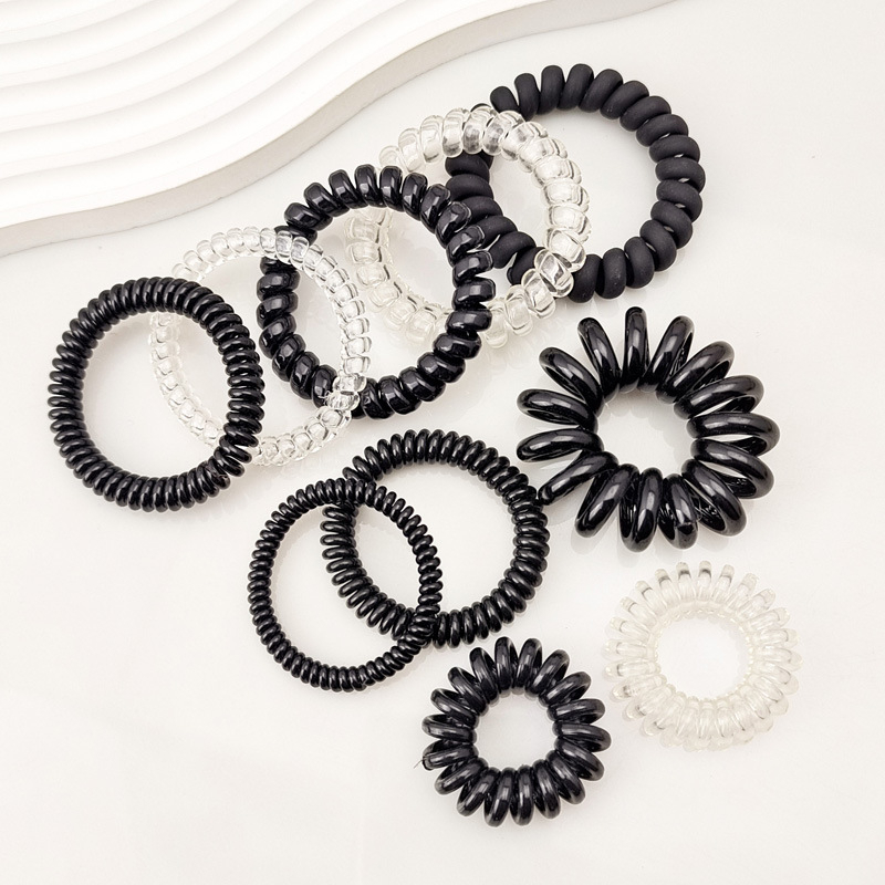 Black Telephone Wire Transparent Telephone Wire Hair Ties Wire Ring ...