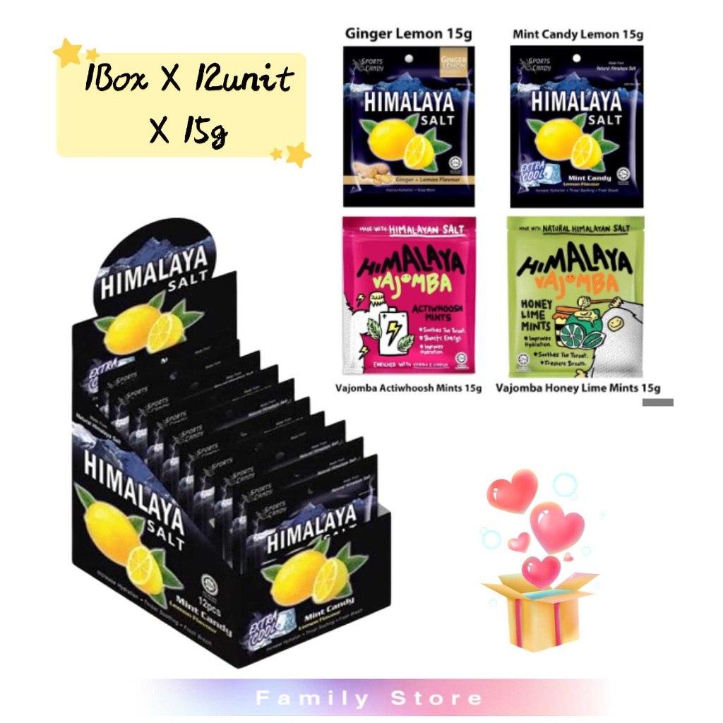 Himalaya Salt Mint Candy 12'S x 15g (Lemon /Ginger Lemon/ Vajomba ...