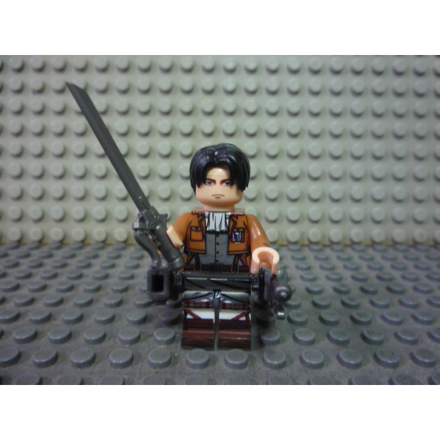 Custom Lego Attack On Titan - Levi Ackerman w/Gear Sword Mini Figure ...