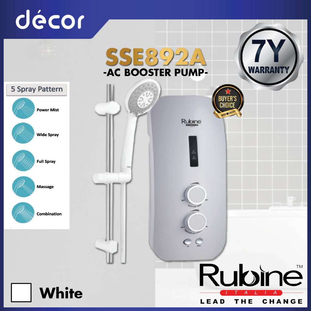 RUBINE Water Heater RUBINE SSE892A BCB AC Pump Inverter AC Booster Pump ...