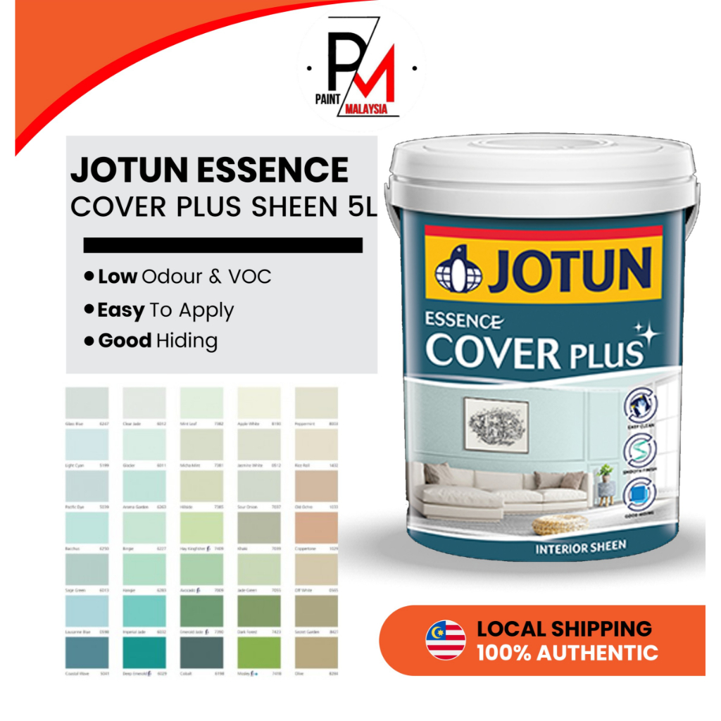 JOTUN Paint Essence Cover Plus Sheen Paint 5 Liter Wall For Interior ...