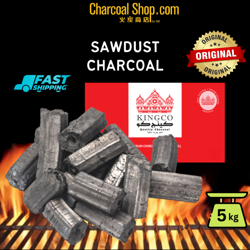 CHARCOAL BBQ ARANG KAYU 火炭 (Kingco Standard Sawdust Charcoal - 5kg) | Shopee Malaysia
