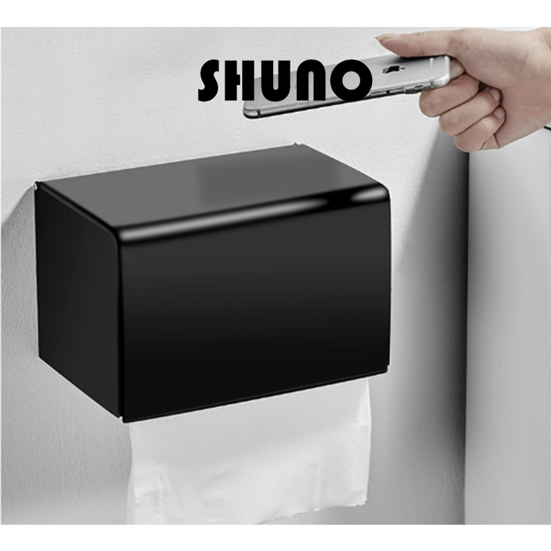 SHUNO Premium/Aluminium Toilet Tissue Paper Roll Holder Box Wall Rack ...