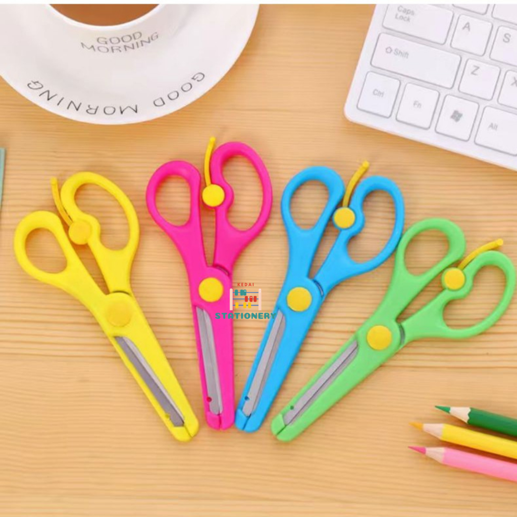Safe Spring Handle Scissor Children Handcraft Safe Scissor | Shopee ...