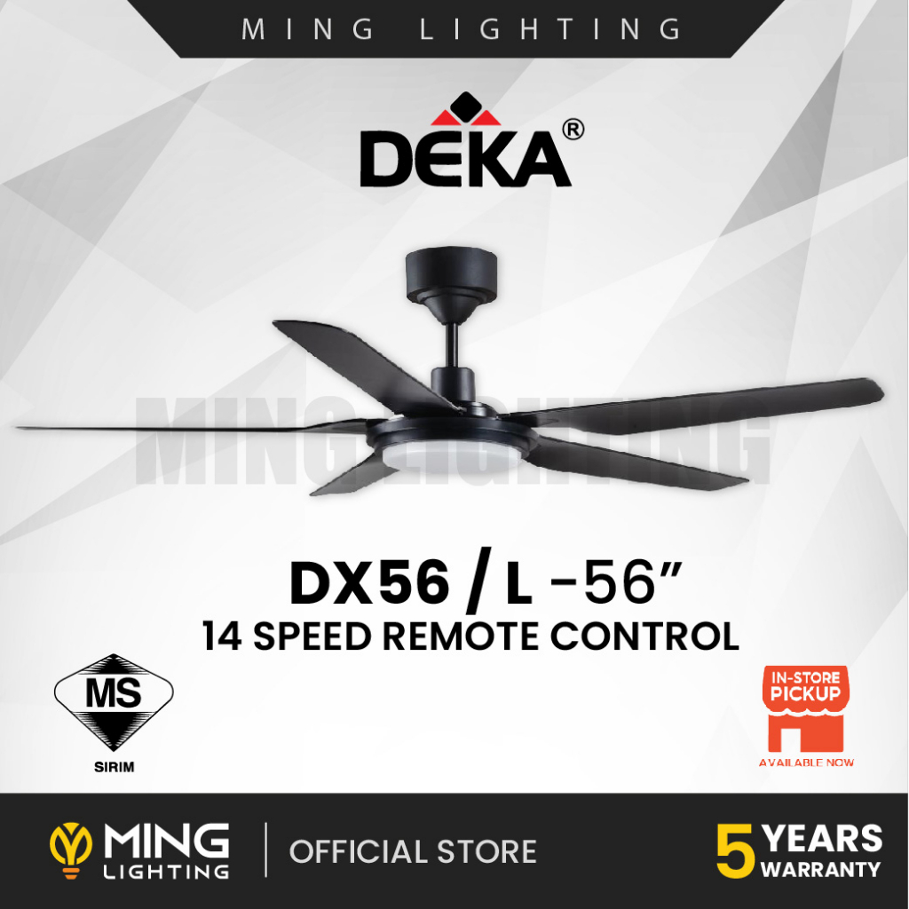(Sirim) DEKA Ceiling Fan DX56 L Blades Remote Control 56" Fans DC Motor ...