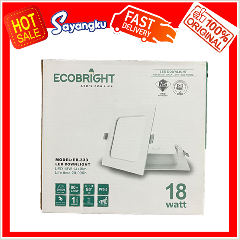 Ecobright LED Downlight 6inch 4Inch Sirim Approved 6500k Square ...